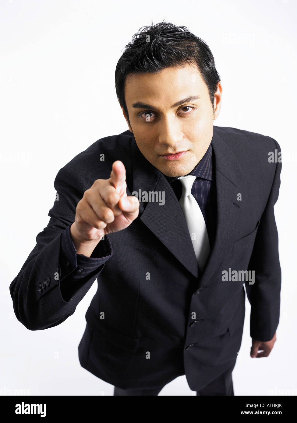 businessman pointing finger Stock Photo - Alamy
