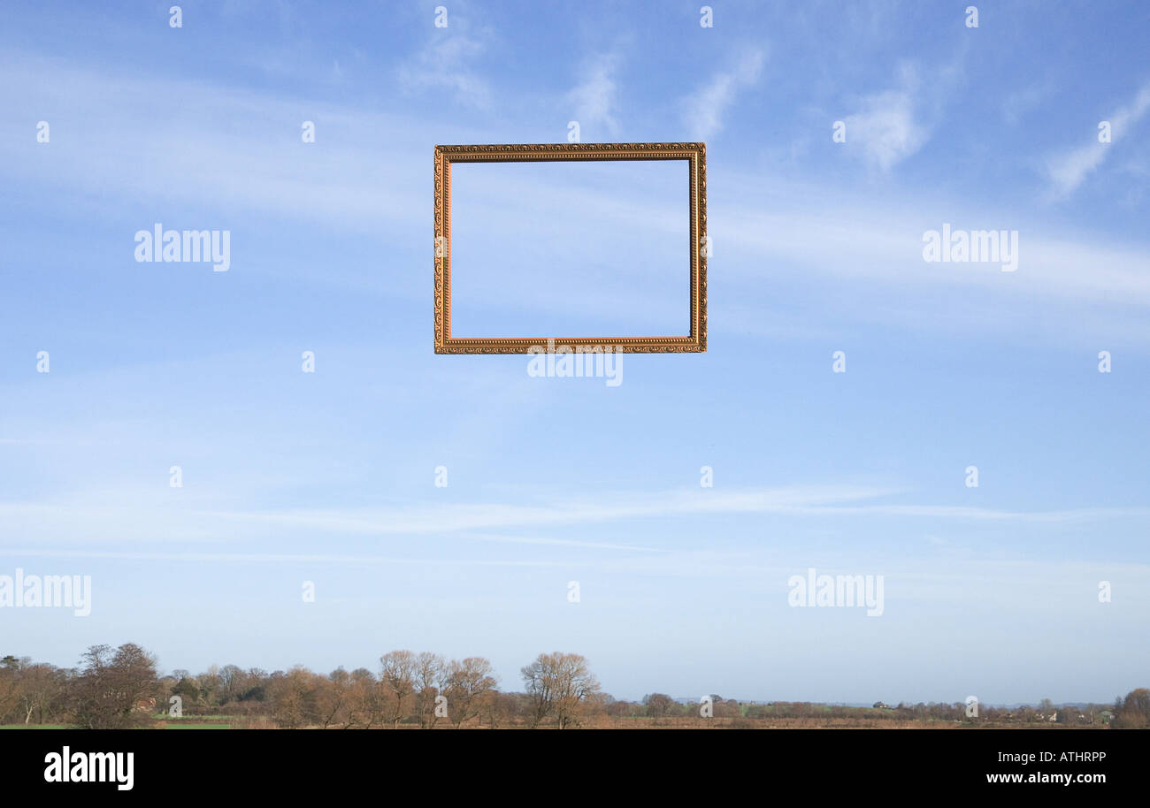 Picture frame in a landscape Stock Photo - Alamy