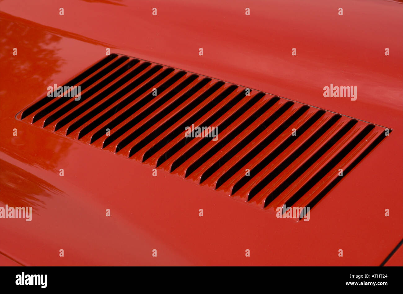 Jaguar E type bonnet detail Stock Photo - Alamy