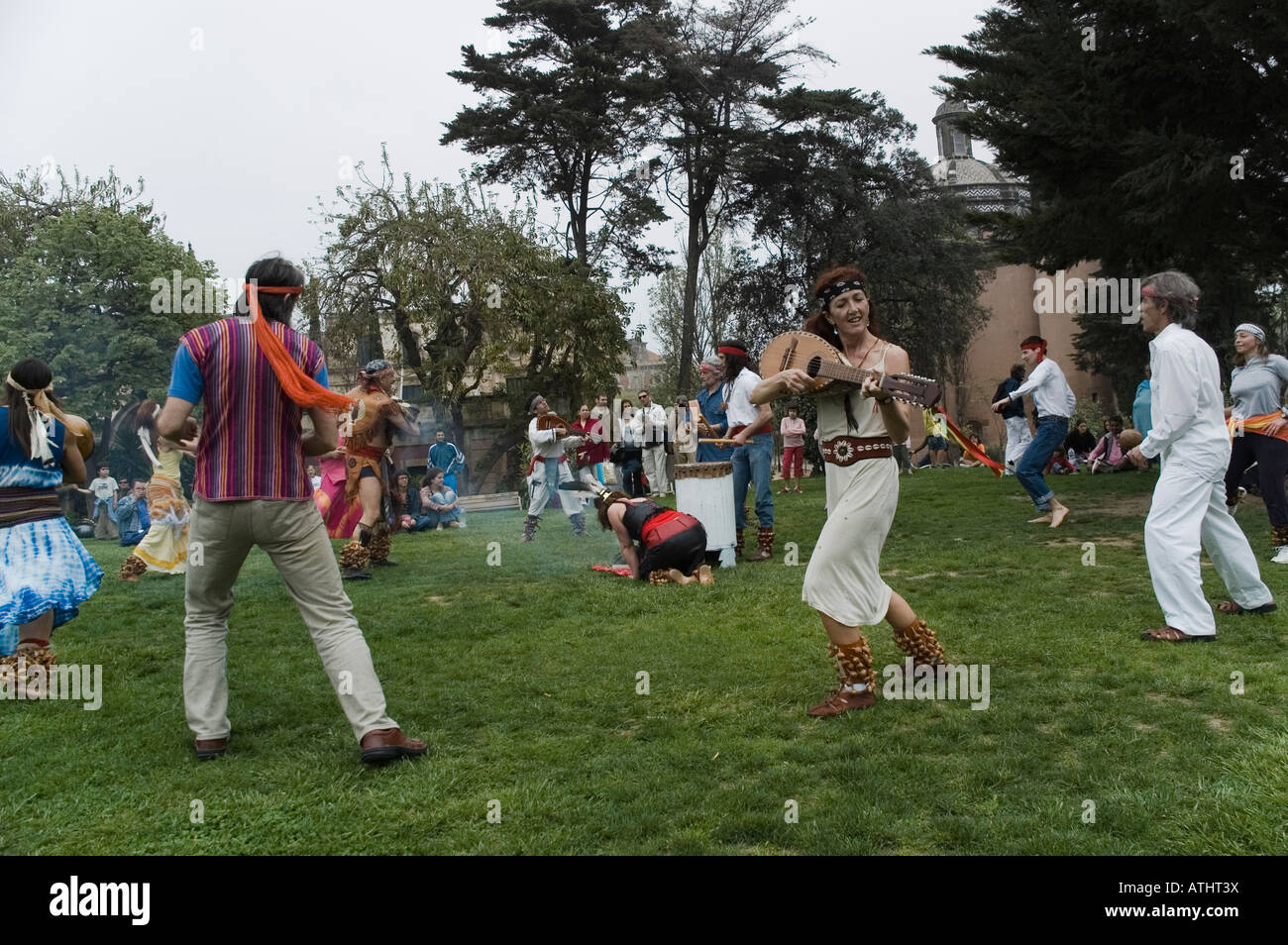Hippie party in a cultural festival Stock Photo - Alamy