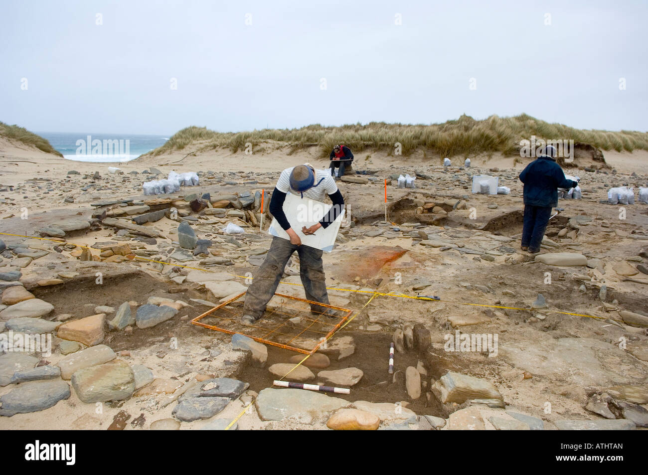 archaeologists digging on westray Stock Photo - Alamy