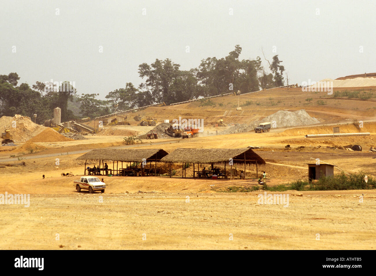SOMIAF Gold Mine Ore Piles Awaiting Processing, Ivory Coast (Cote d ...