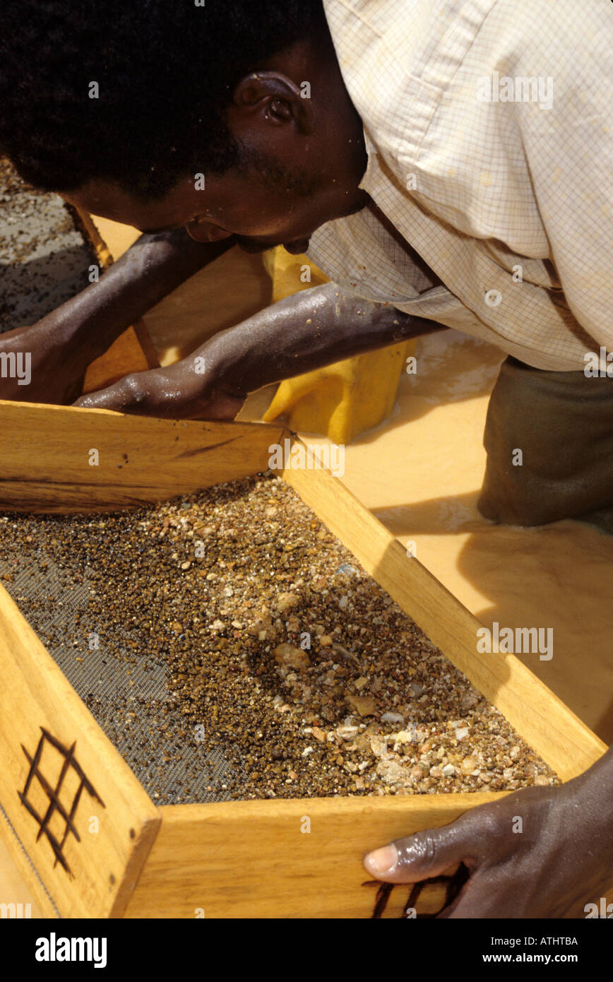 Diamond Sifter in Stream Bed, Tortiya, Ivory Coast (Cote d'Ivoire Stock ...