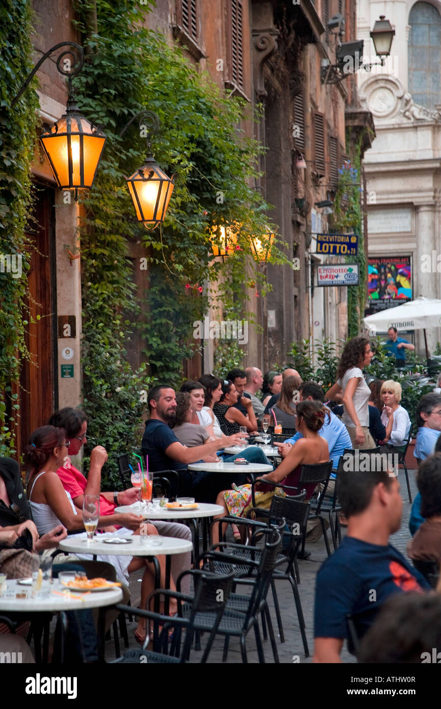 Cafe Via della Pace Rome Italy Stock Photo - Alamy