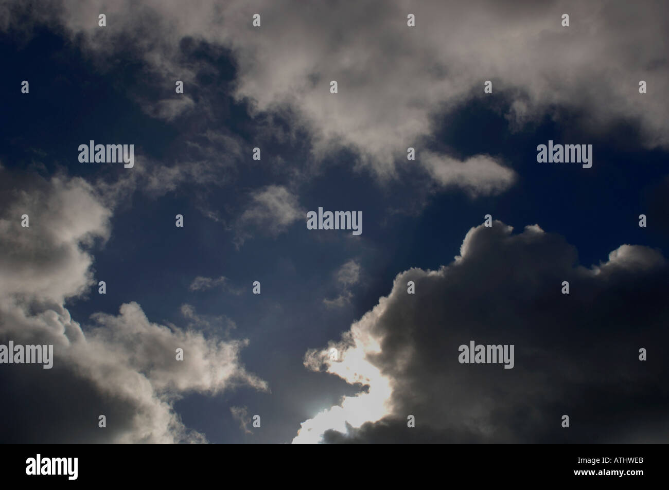 Blue Sky & Abstract Shaped Clouds Stock Photo - Alamy