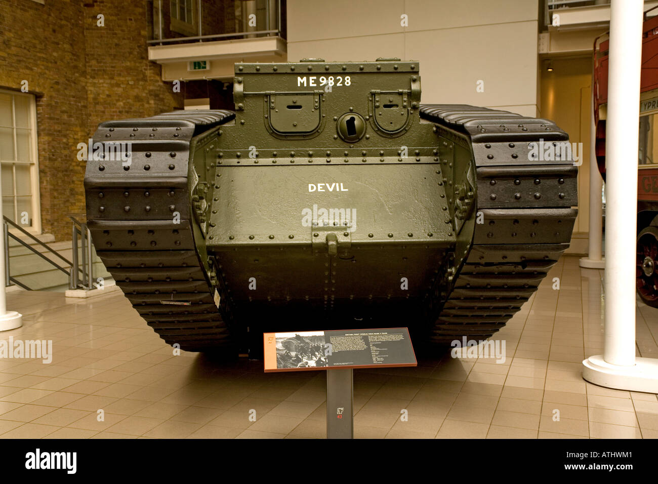 World War One tank at the Imperial War Museum in London England Stock ...