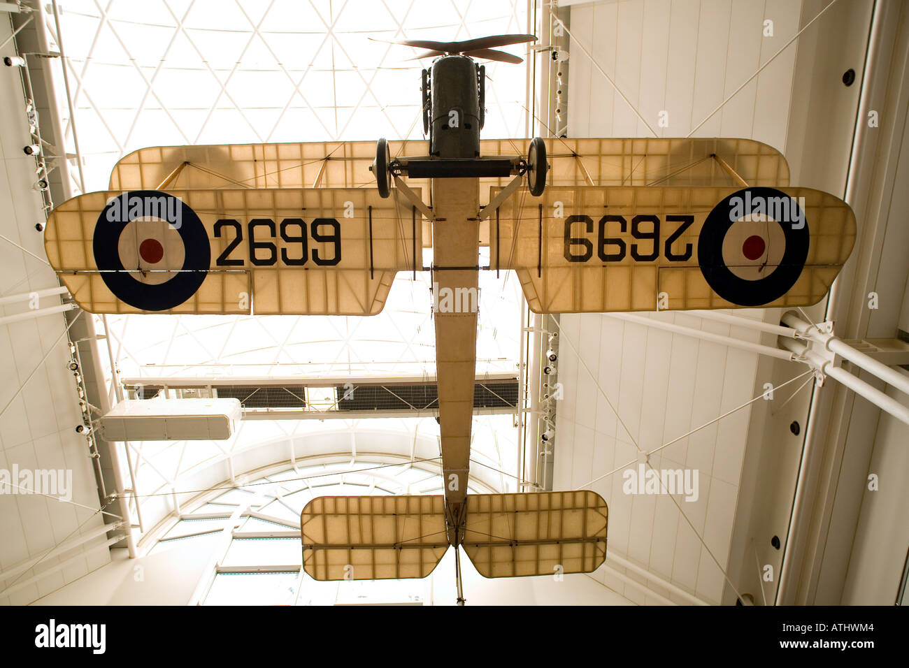 World War One British biplane at the Imperial War Museum in London ...