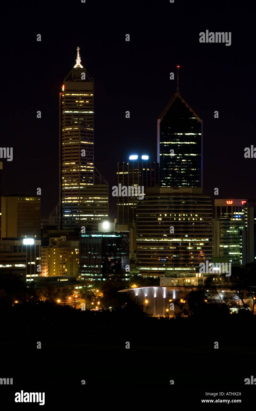 Perth City Skyline at night Stock Photo - Alamy