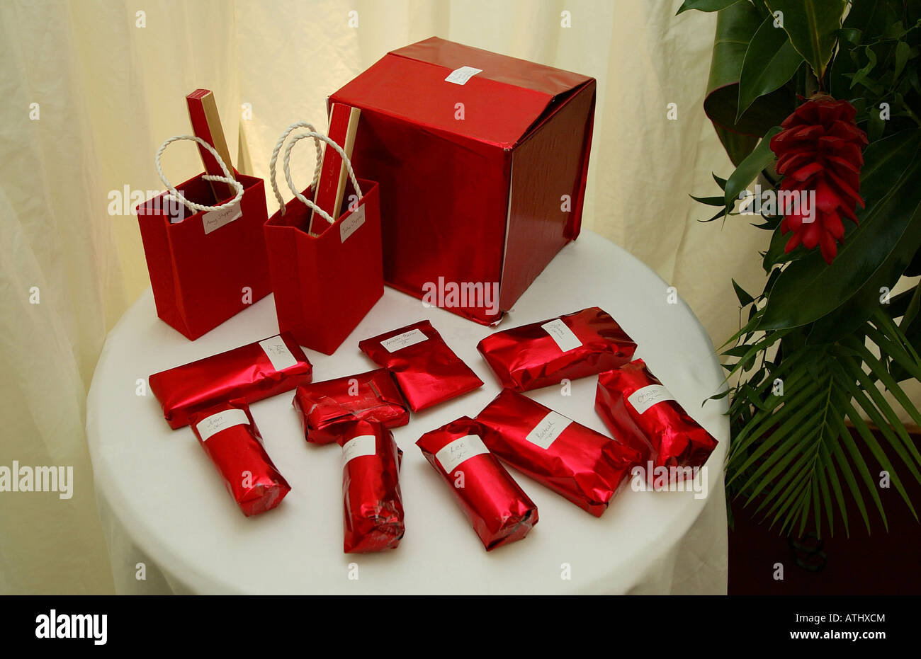 Wedding Gifts At A Wedding Reception Stock Photo Alamy