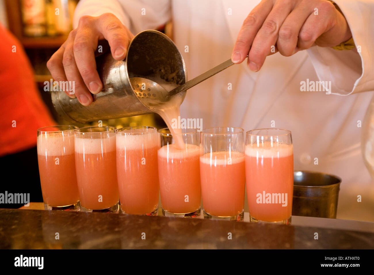 The Bellini aperitif at Harry's Bar in Venice Italy where it was ...