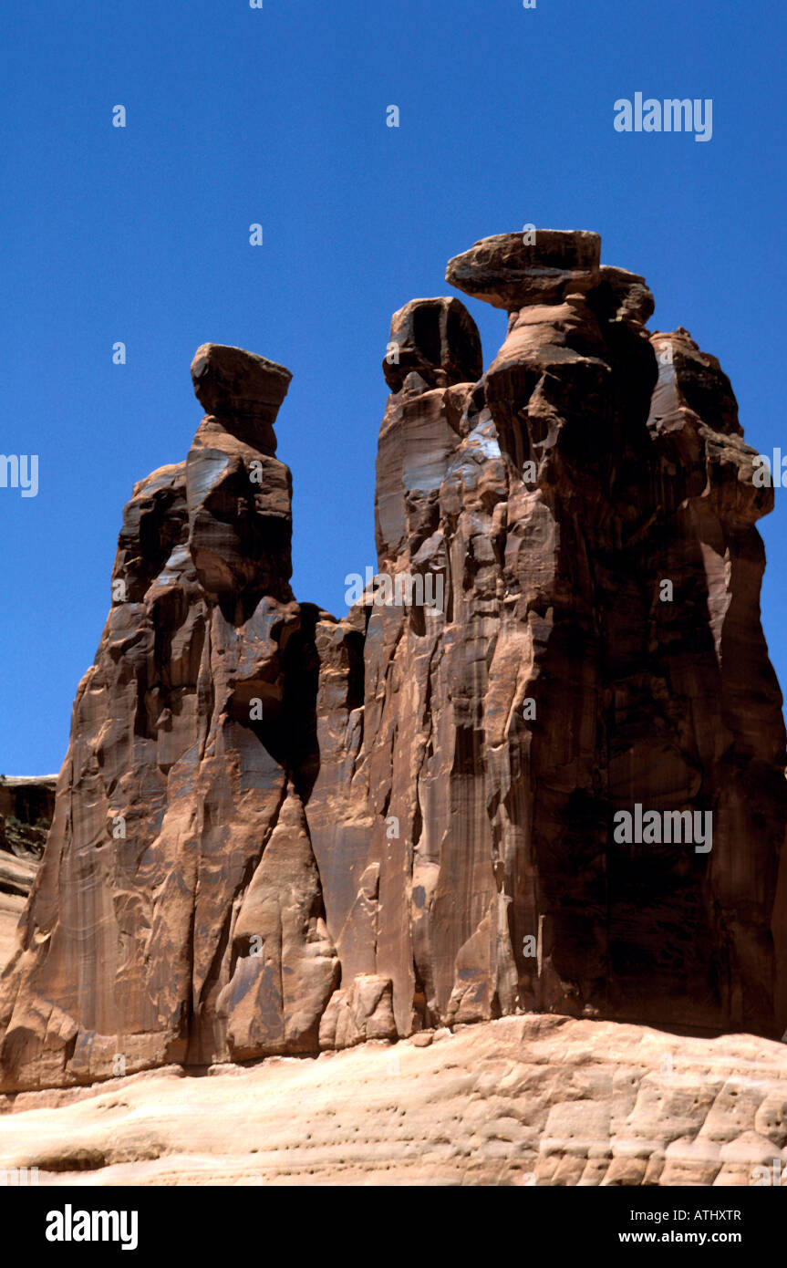 UT Utah Arches National Park Three Gossips geologic geology erosion ...