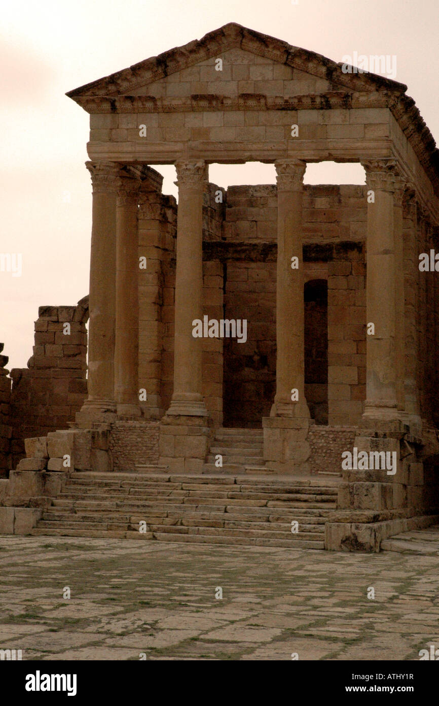 Roman Temple. Sbeitla, Tunisia Stock Photo - Alamy