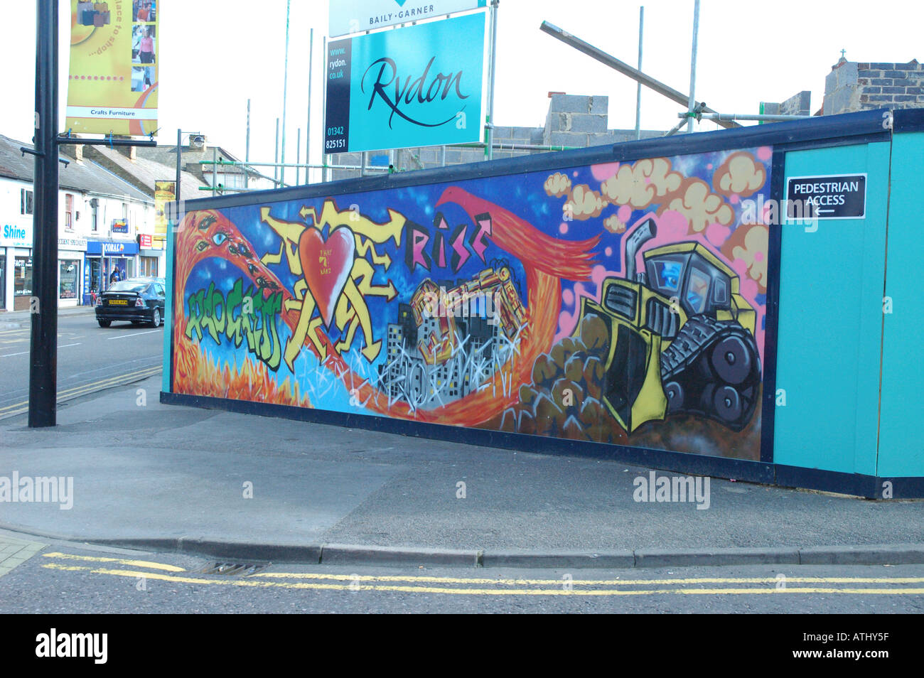 Graffiti on a builders hording Stock Photo - Alamy