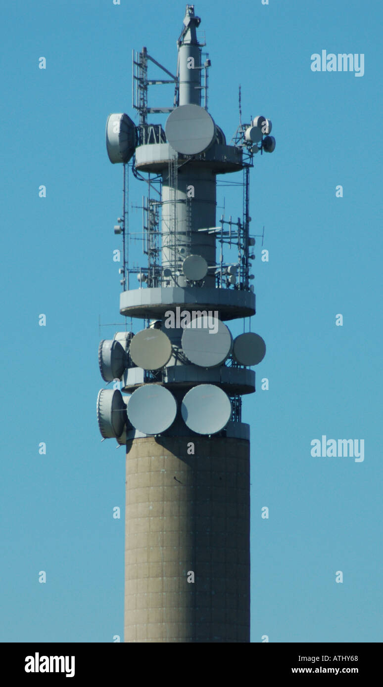 Communications Tower close up Stock Photo - Alamy