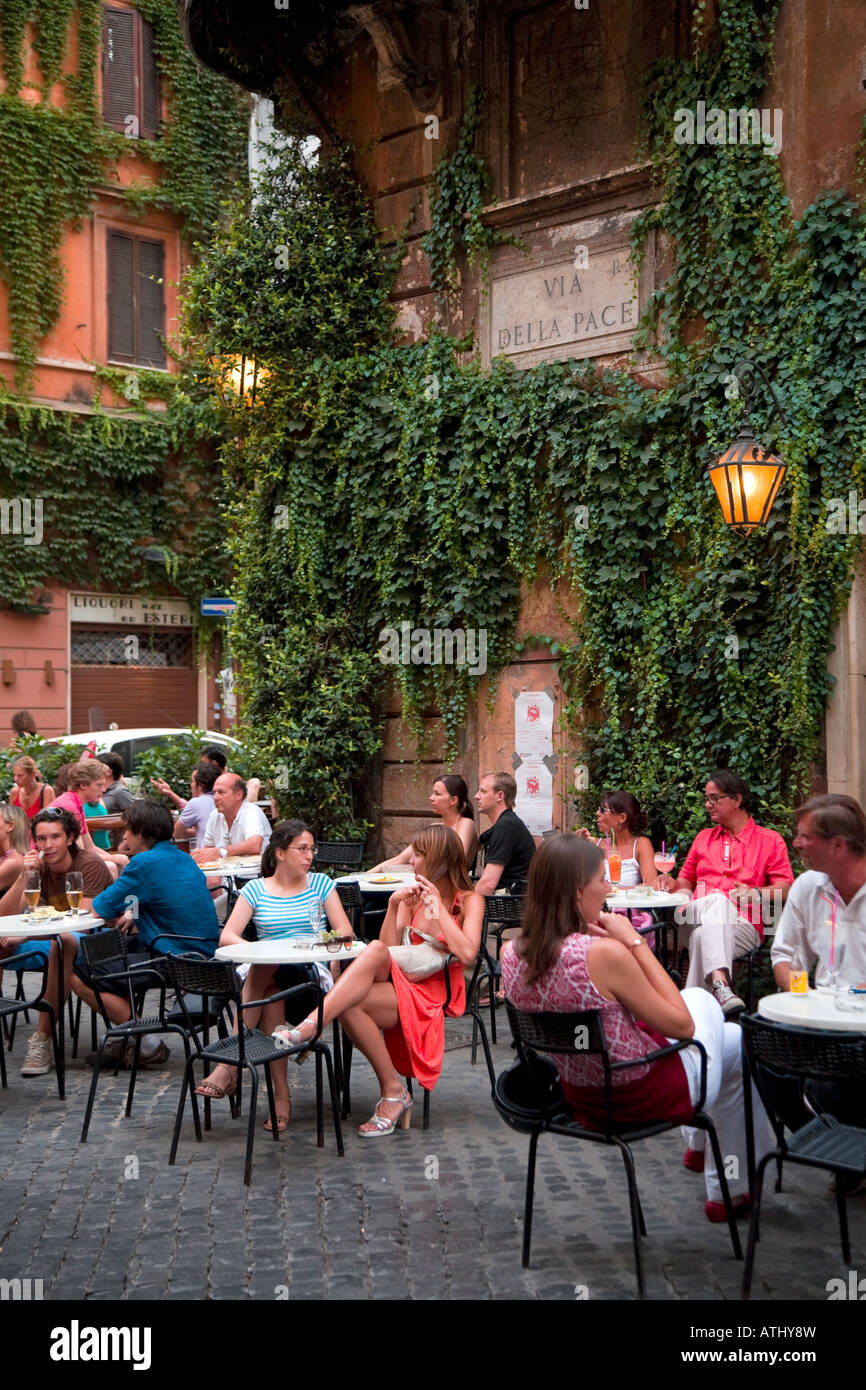 Cafe Via della Pace Rome Italy Stock Photo - Alamy