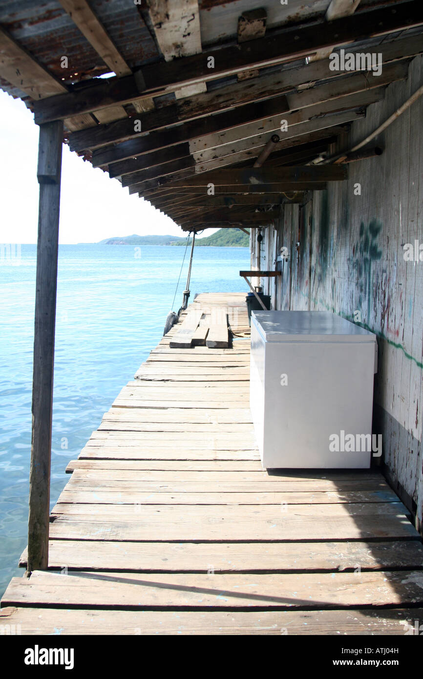 The stilted houses of Bonacca Town on Guanaja, one Honduras' Bay ...