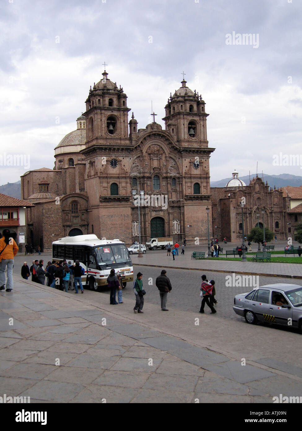 La Compania church in Cuzco, Peru's main Plaza, first contructed by the ...