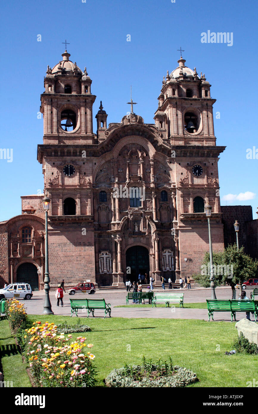 La Compania church in Cuzco, Peru's main Plaza, first contructed by the ...