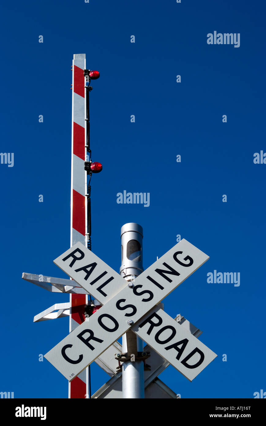 Barrier and road signs railroad hi-res stock photography and images - Alamy