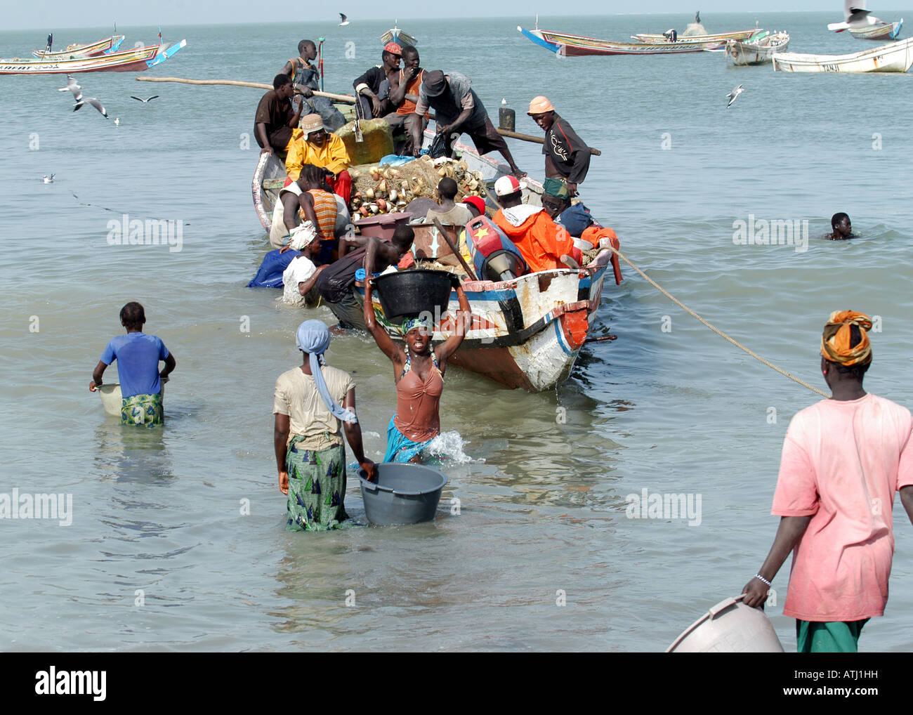 Tanji fishing village on the Atlantic Coast of The Gambia Stock Photo ...