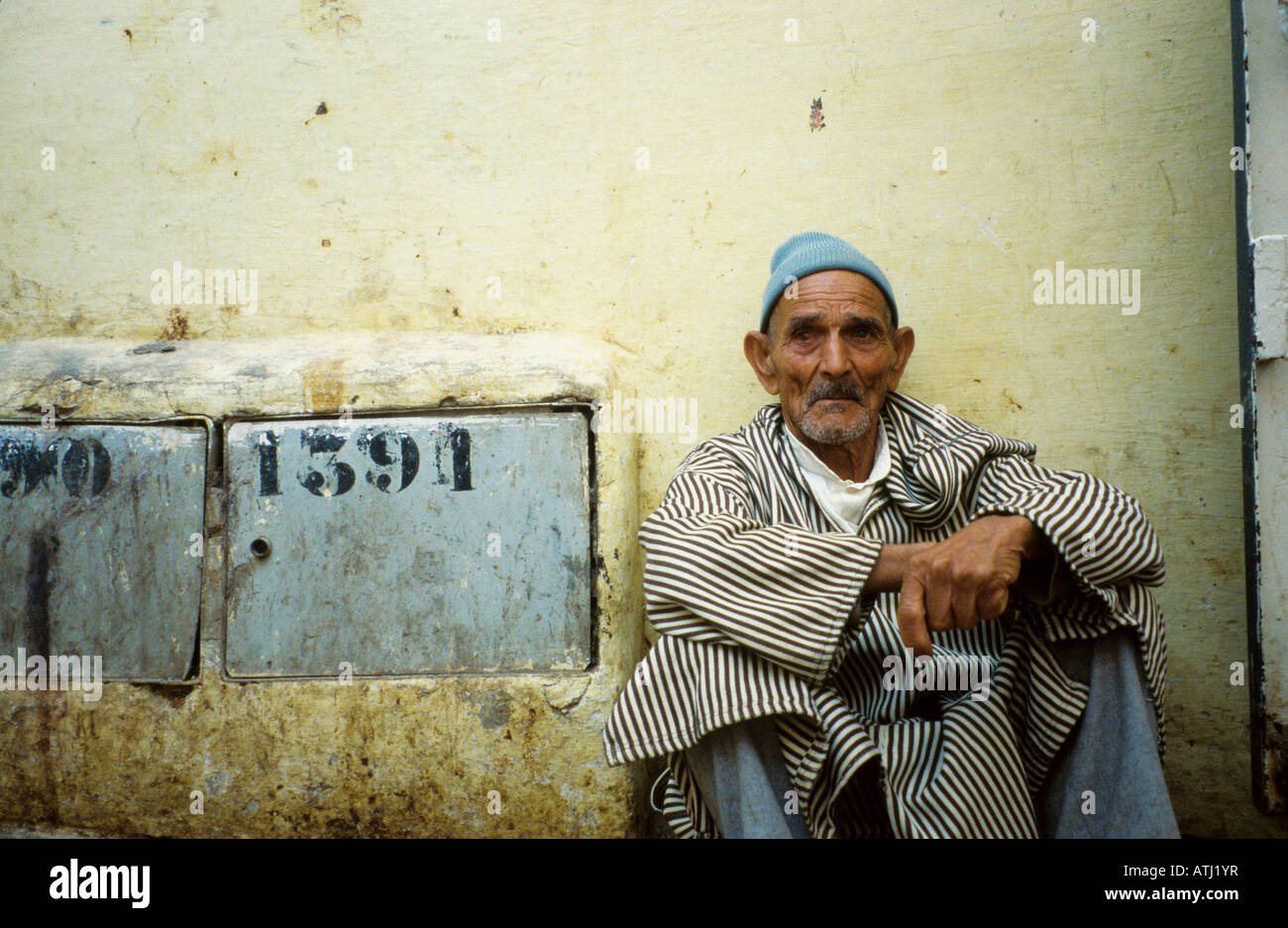 Old man resting, Meknes Medina, Morocco Stock Photo - Alamy