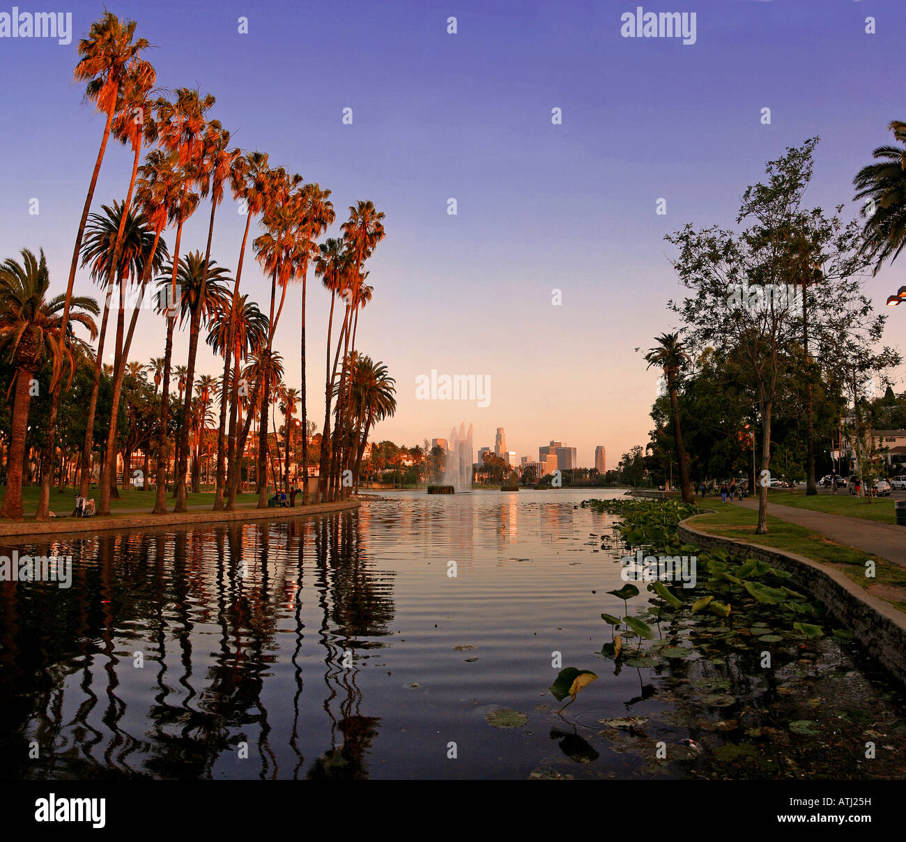 Los Angeles Skyline and Echo Park California Stock Photo - Alamy