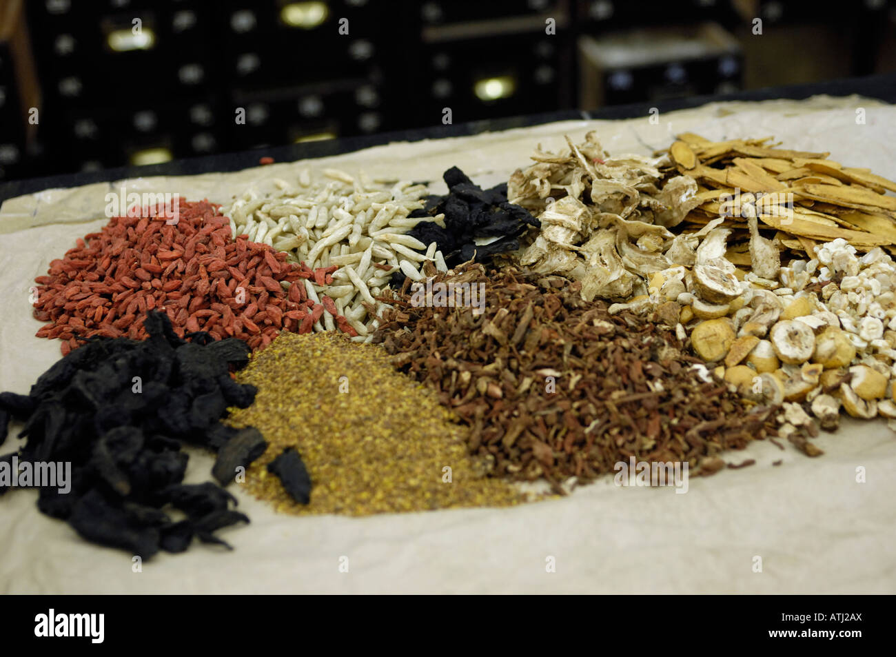 Chinese traditional medicine herbs in Baitasi pharmacy, Beijing, China ...