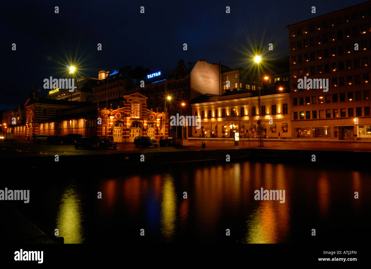 A fine night view to the Eteläranta, Helsinki, Finland, Europe Stock ...