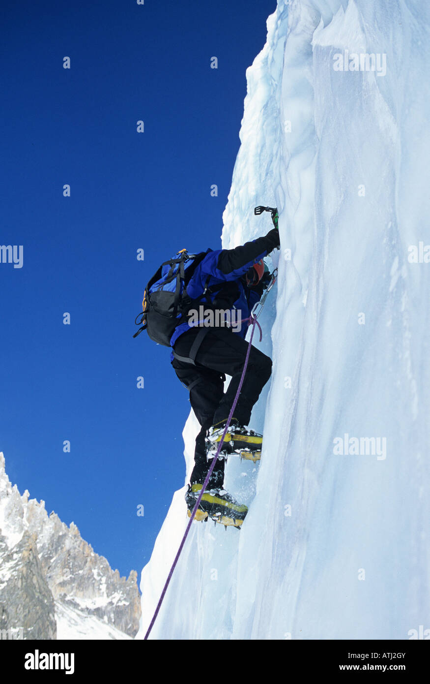 Russell Brice - mountain guide - ice climbing on glacier Stock Photo ...