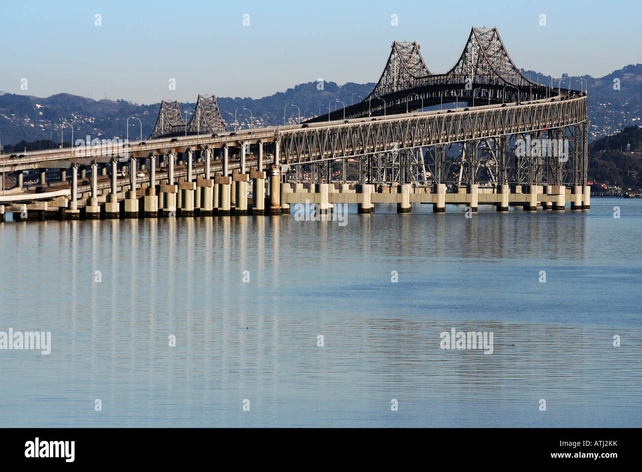 The Richmond San Rafael Bridge spans the San Francisco Bay between the East Bay and Marin County ...