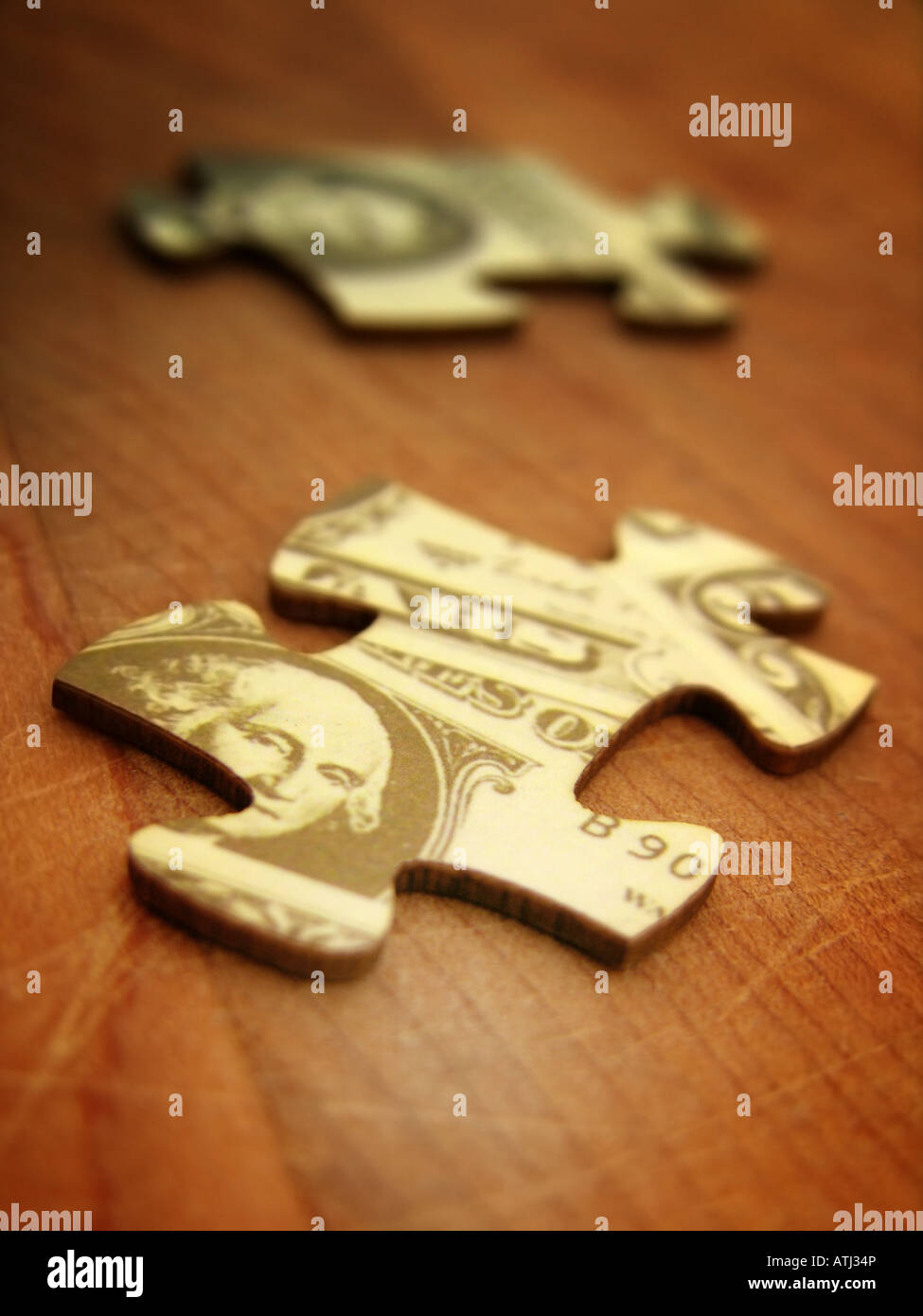 Puzzle of US Currency Stock Photo - Alamy