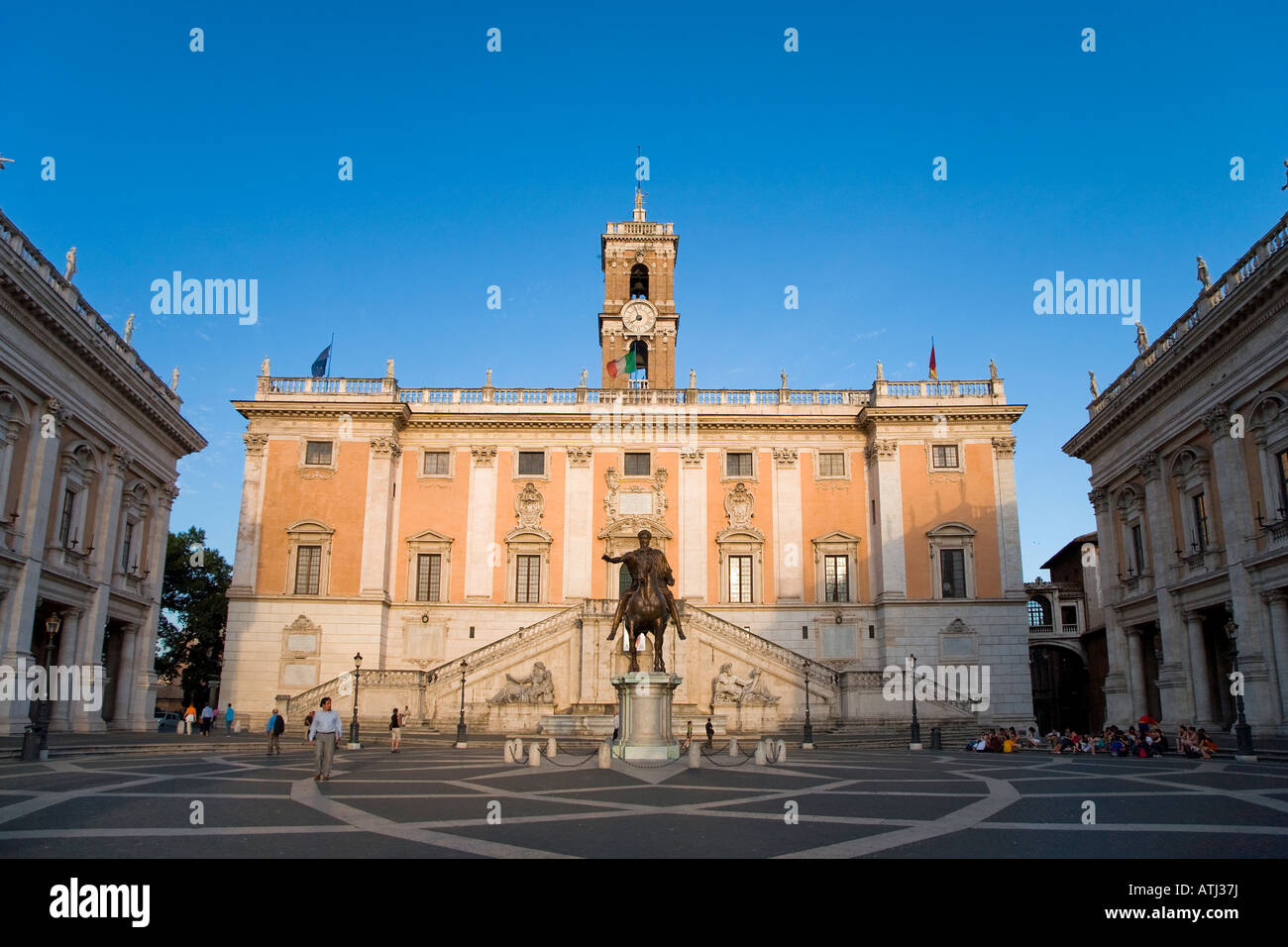 Michelangelo s Piazza del Campidoglio and Palazzo Senatorio Rome Italy ...