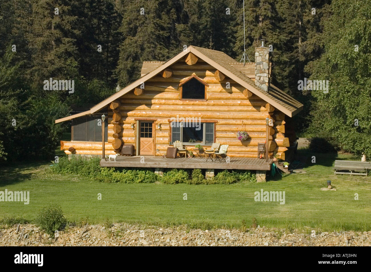 Nice Cabin on the Yukon River Stock Photo - Alamy