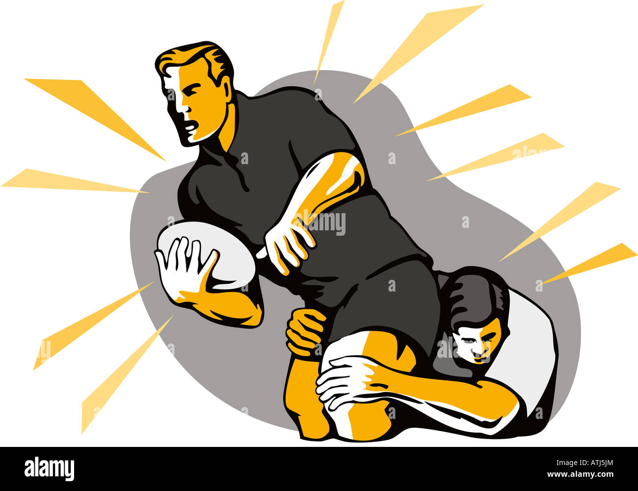 Rugby player being tackled Stock Photo - Alamy