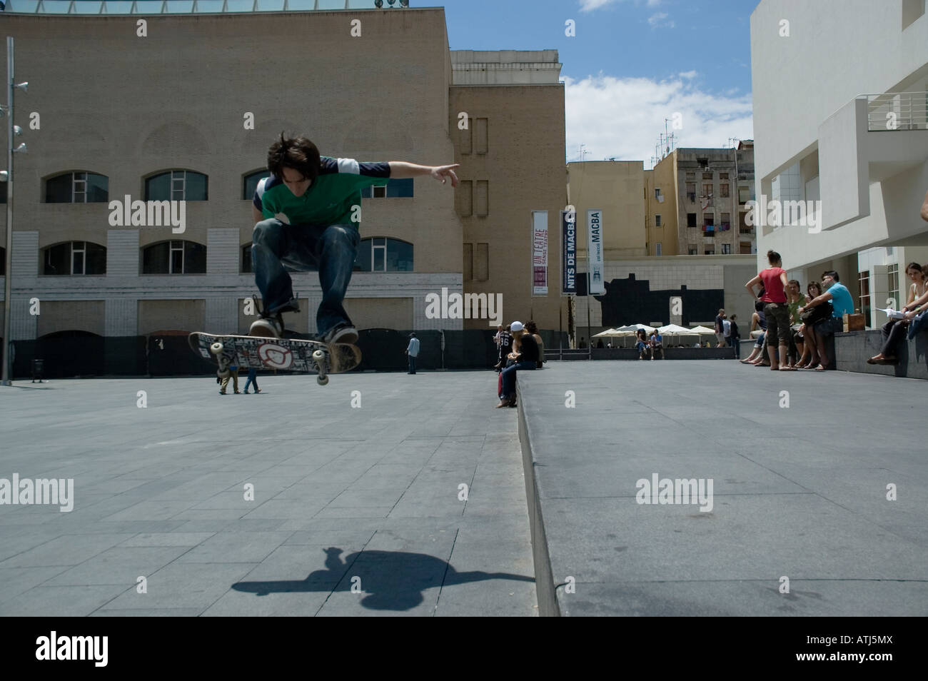 Skater in the Macba square, Barcelona, Catalonia, Spain Stock Photo - Alamy