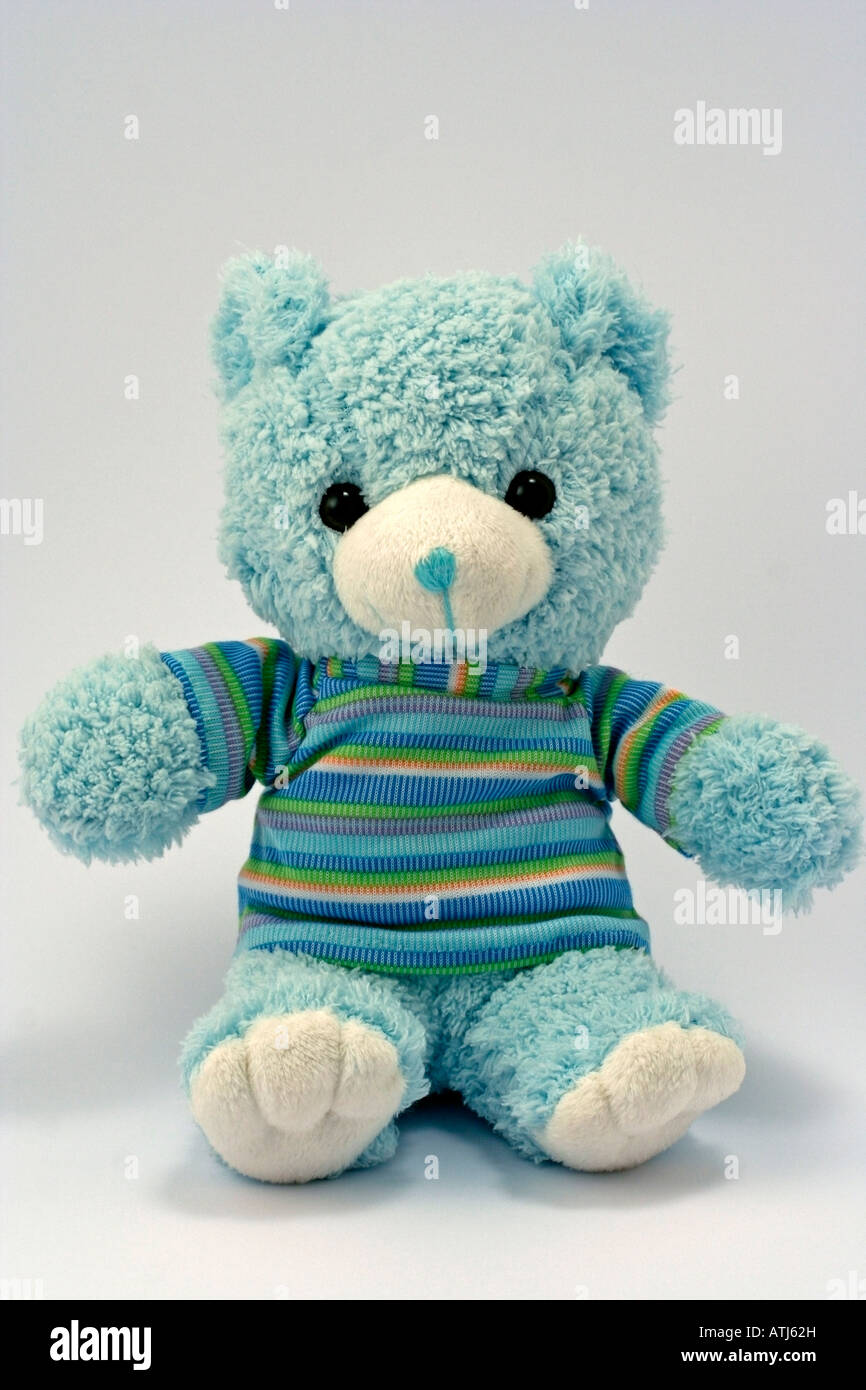 Blue teddy bear Stock Photo - Alamy