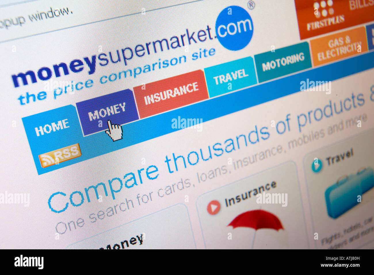 MONEY SAVING WEB SITE ON COMPUTER SCREEN Stock Photo - Alamy