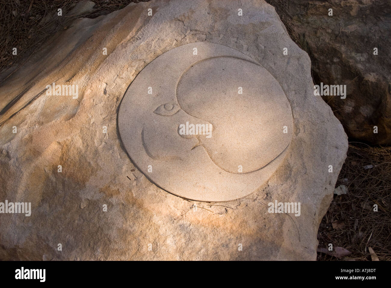 A Sandstone carving of the Moon Stock Photo - Alamy