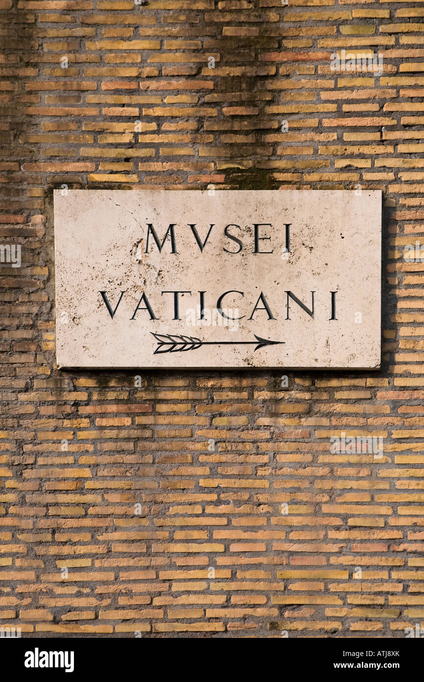 Vatican Museums sign Rome Italy Stock Photo - Alamy