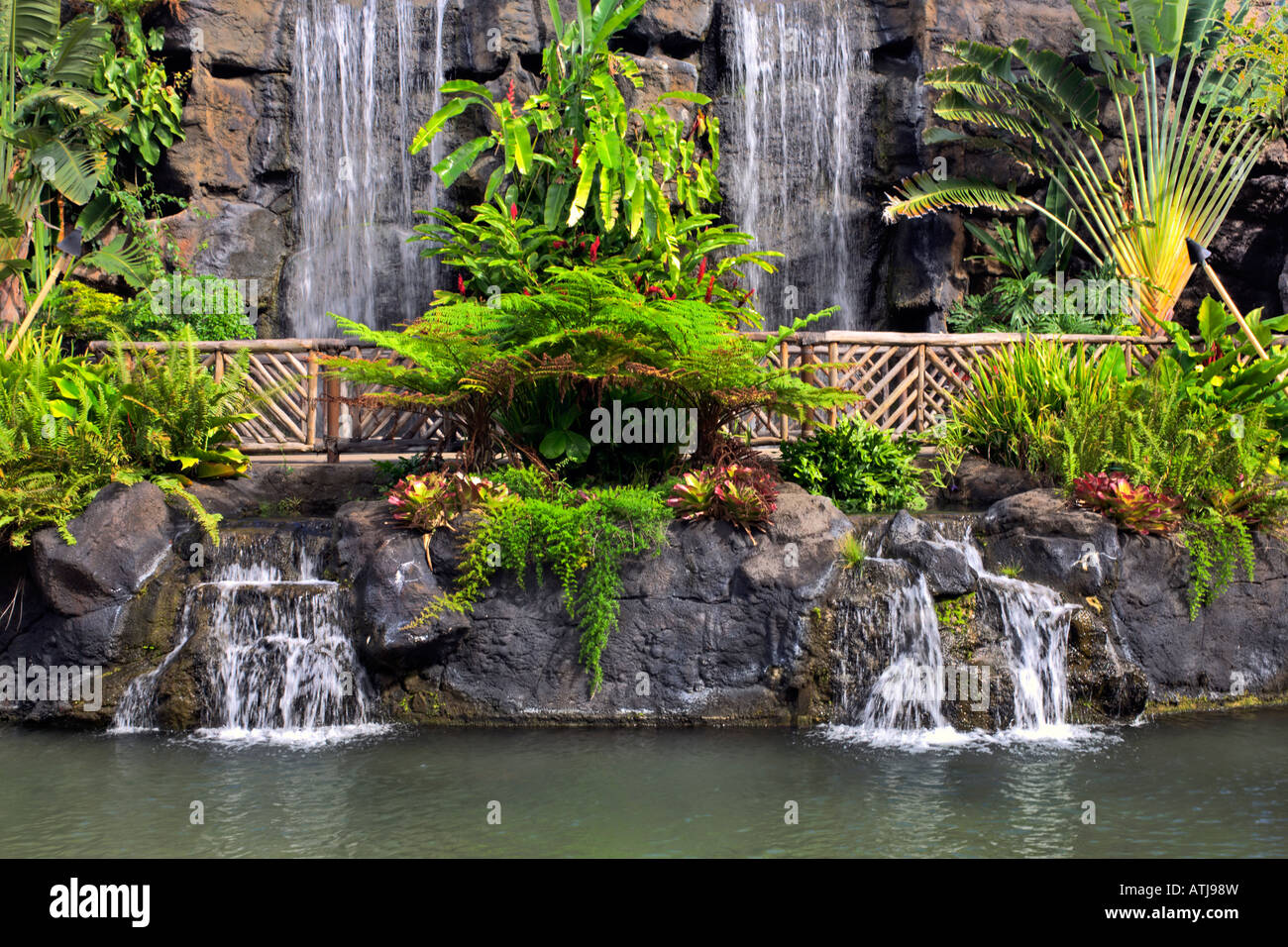 Tropical waterfalls and path Stock Photo - Alamy