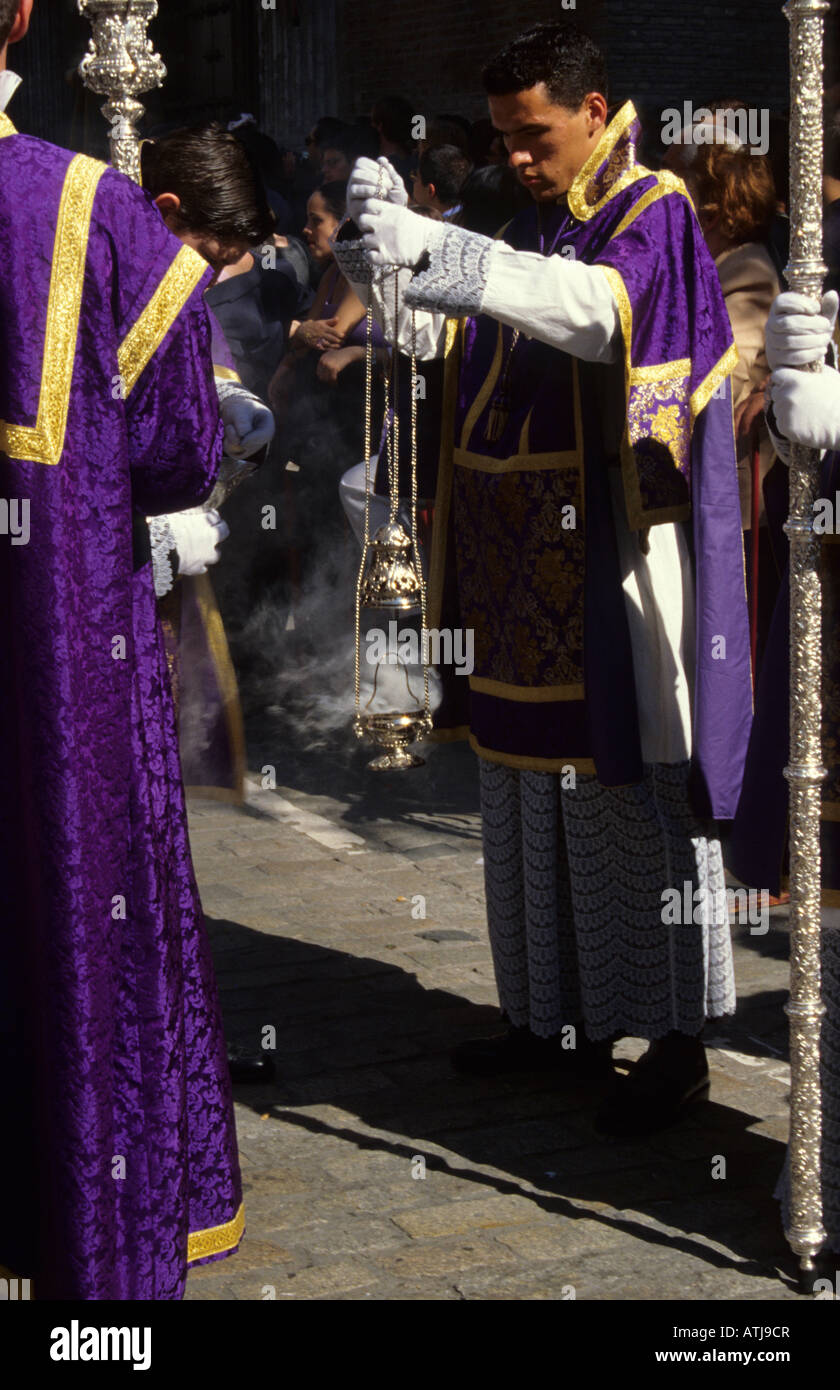 Thurible Procession in Holy Week SEVILLE Andalusia region SPAIN Stock ...