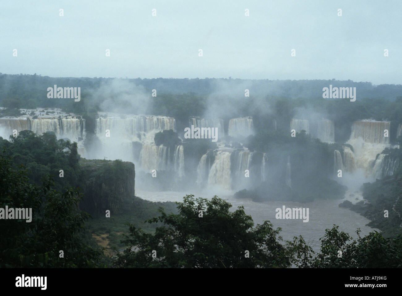 An aerial view showing wide expanse of the Iguazu falls Stock Photo - Alamy