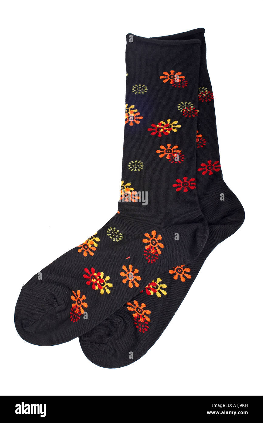 Pair of colorful socks isolated on white background Stock Photo - Alamy