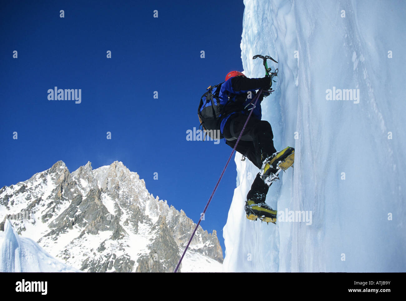 Russell Brice - mountain guide - ice climbing on glacier Stock Photo ...