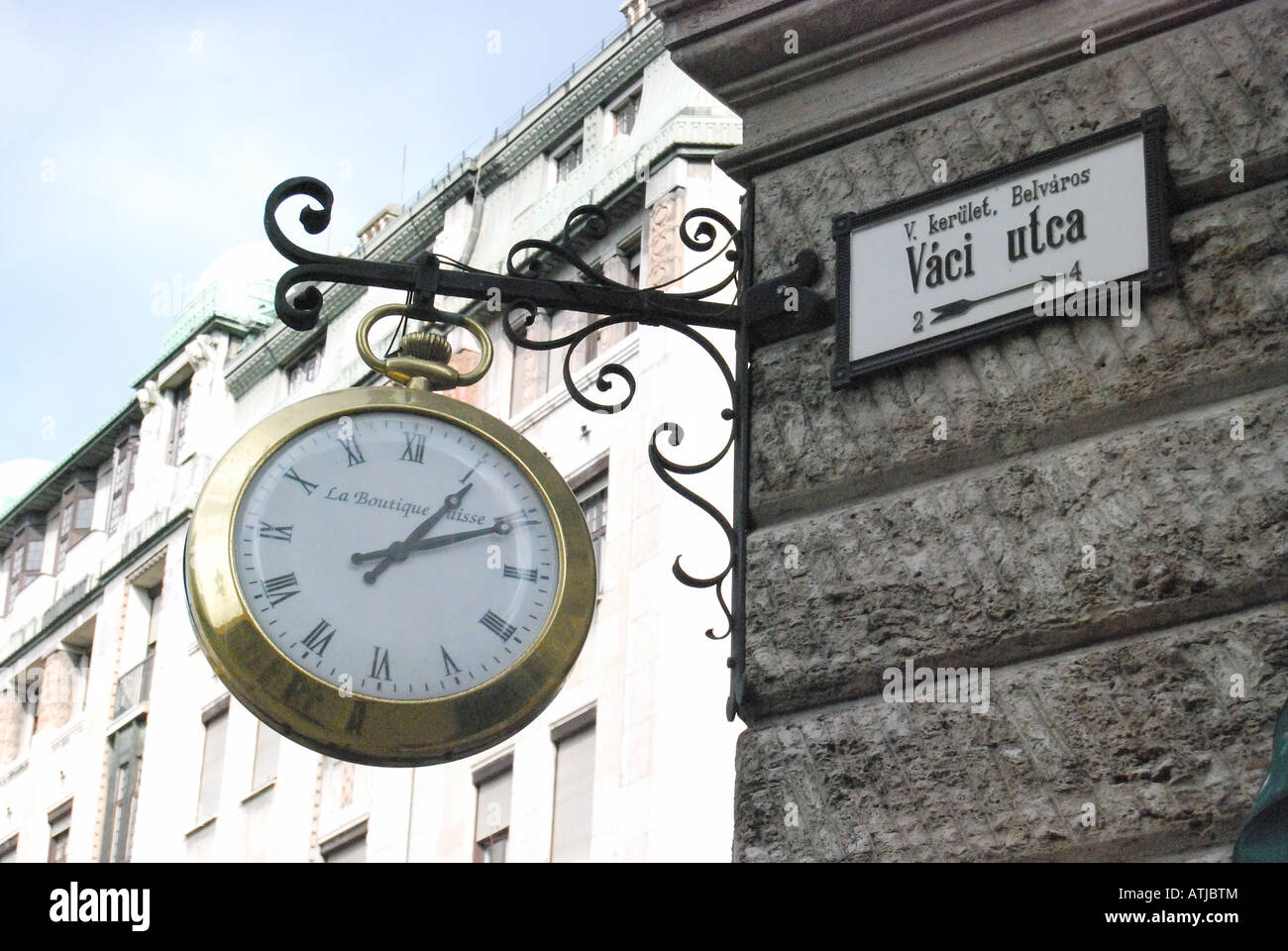 Vaci Utca shopping street, Pest, Budapest, Republic of Hungary Stock ...