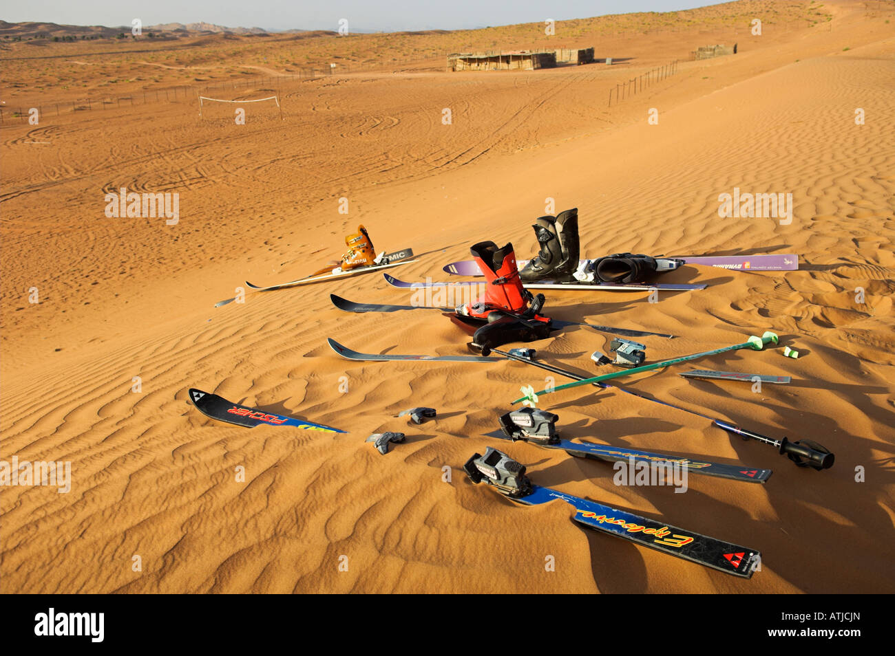 Skies on desert sand dunes Ramlat Al Wahaybah Al Areesh Oman Stock ...