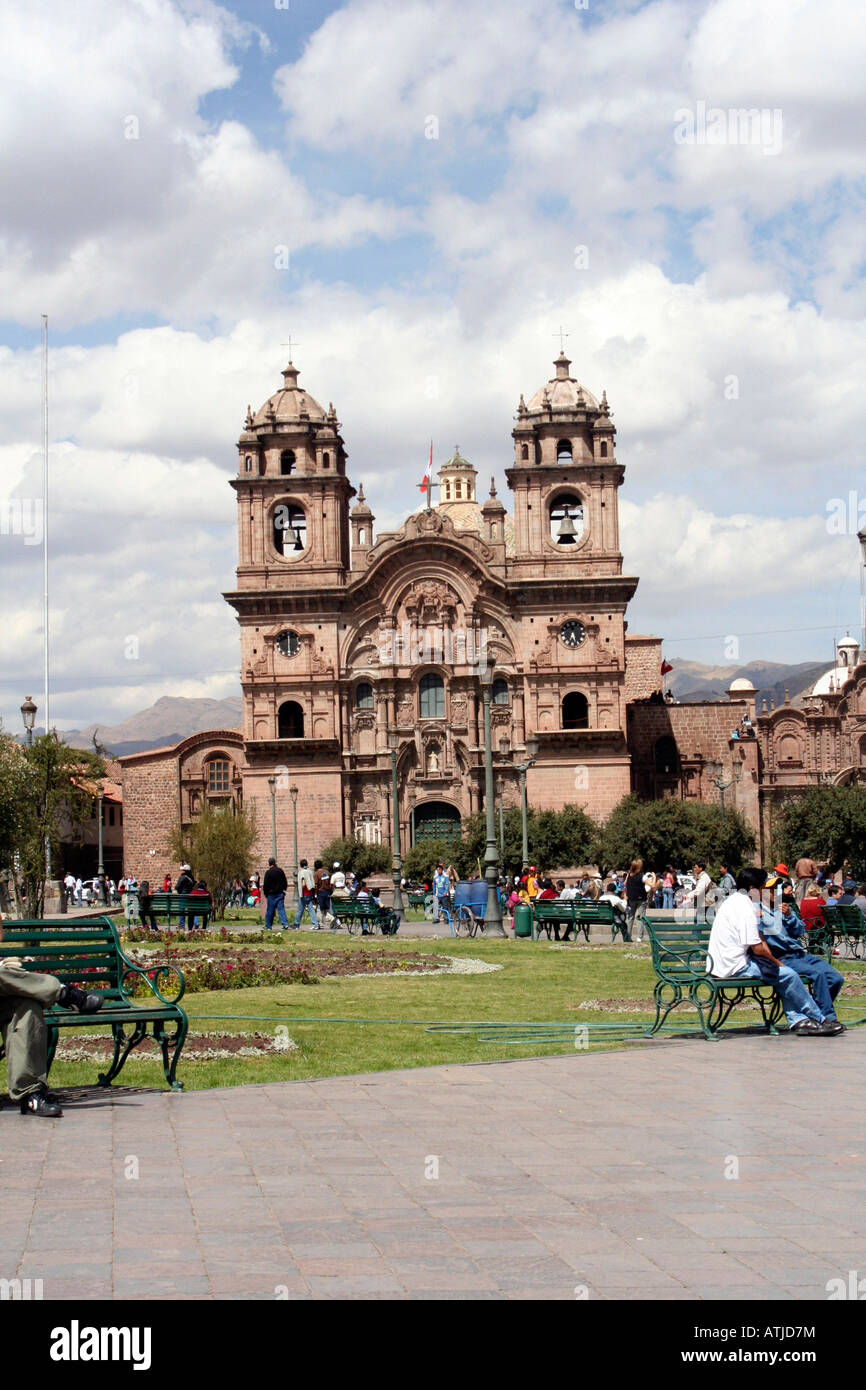 La Compania church in Cuzco, Peru's main Plaza, first contructed by the ...