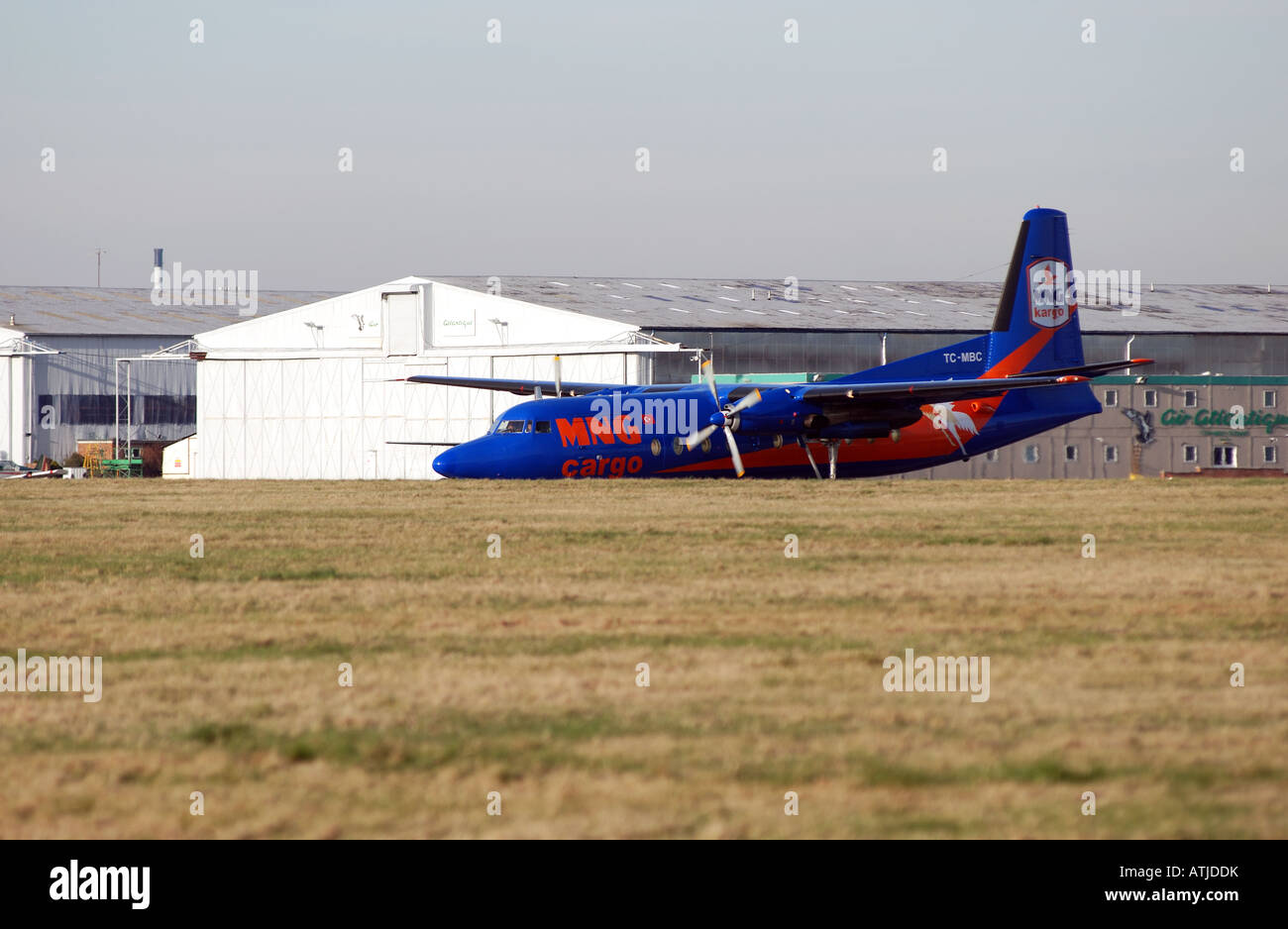 MNG Cargo Airlines Fokker F27 aircraft at Coventry Airport, England, UK ...