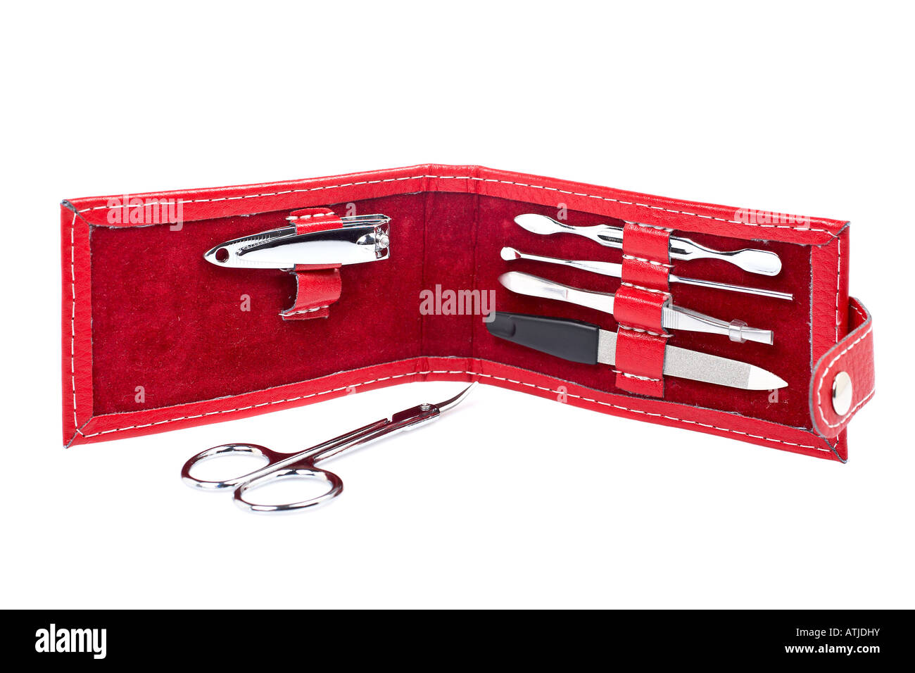 Set tools on leather Cut Out Stock Images & Pictures - Alamy