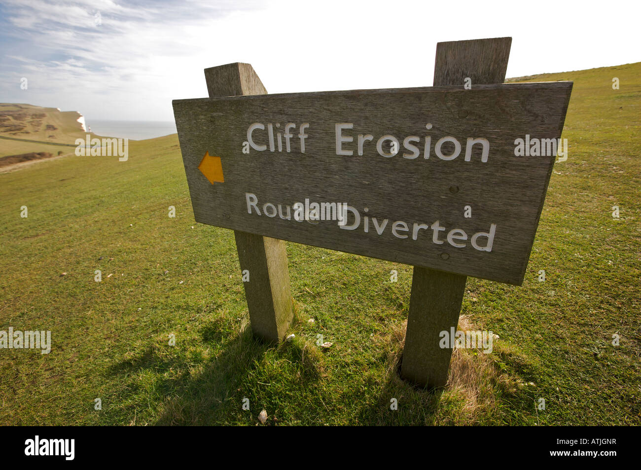 Danger erosion warning sign hi-res stock photography and images - Alamy